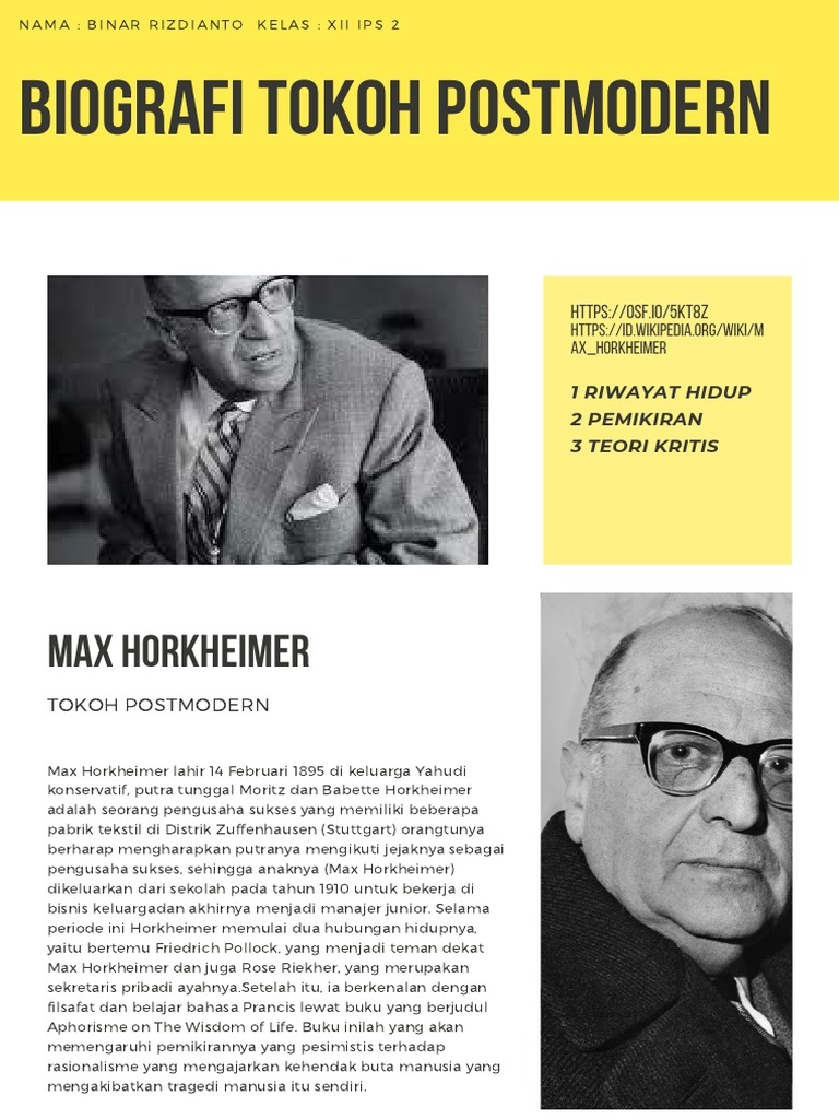 Biografi Max Horkheimer dan Teori Kritis | PDF
