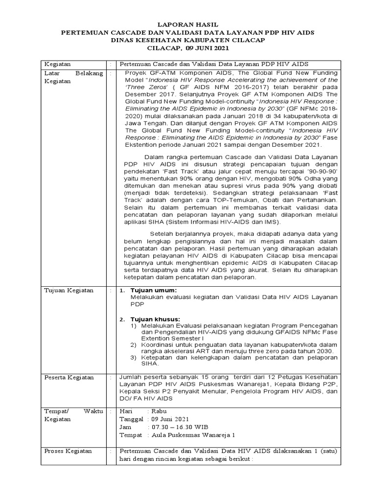 Contoh Lap Hasil Cascade Di Layanan PDP | PDF | Pengembangan Diri | Sains & Matematika
