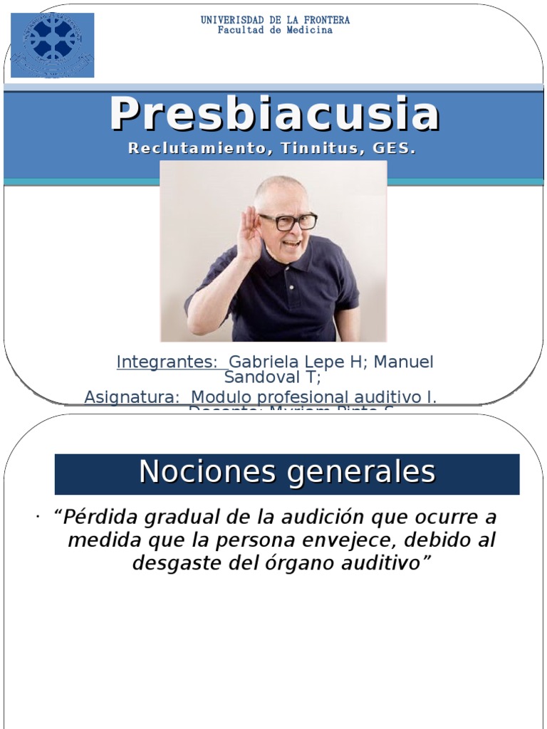Presbiacusia: Diagnóstico y Tratamiento | PDF | Tinnitus ...