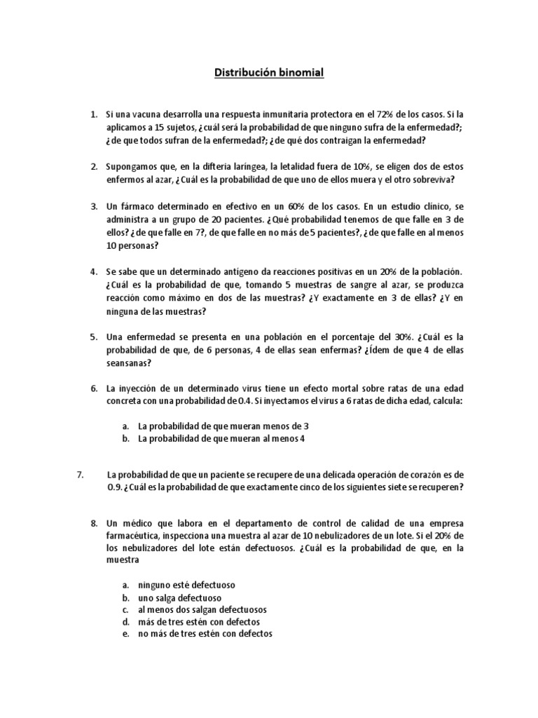 Binomial y Poisson | PDF | Probabilidad | Distribución de veneno