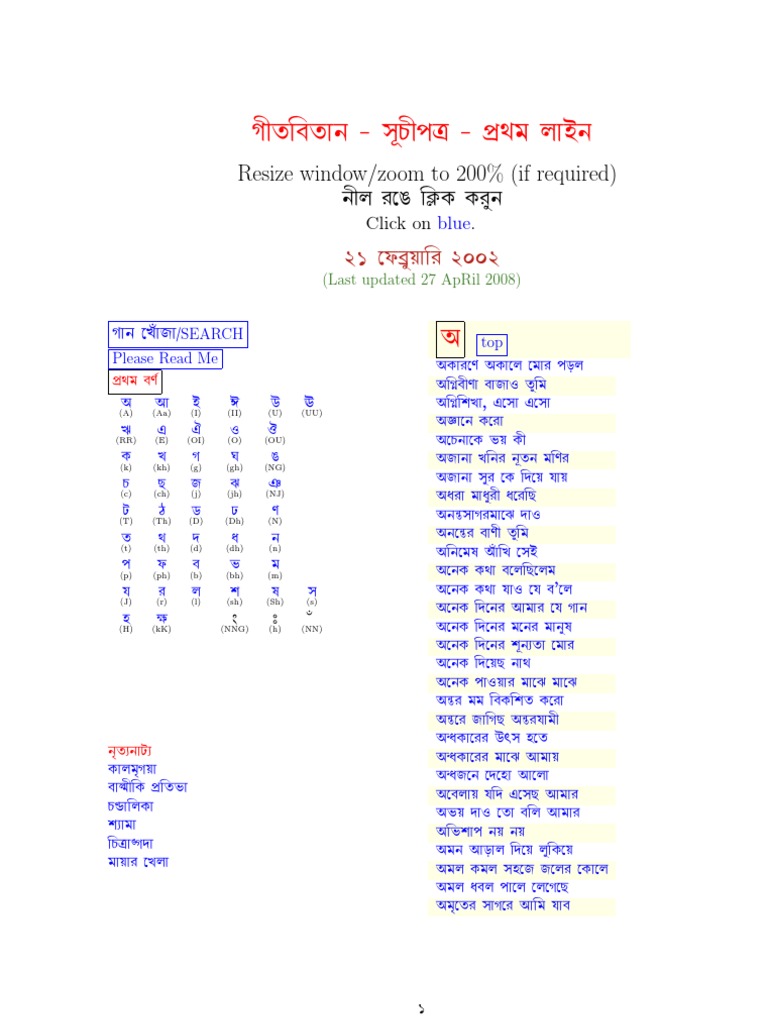 Gitabitan PDF Download in Bengali | PDF | Rabindranath Tagore