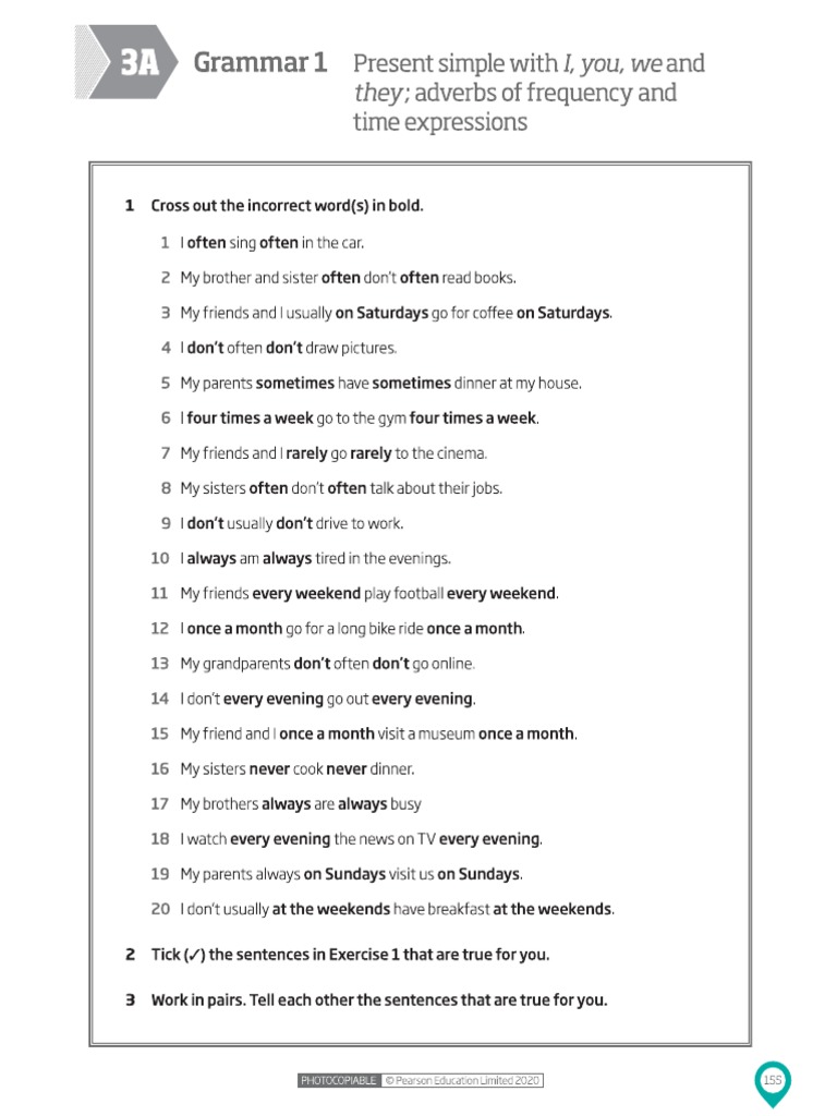 3A Adverbs of Frequency - Cross Out The Incorrect Word | PDF