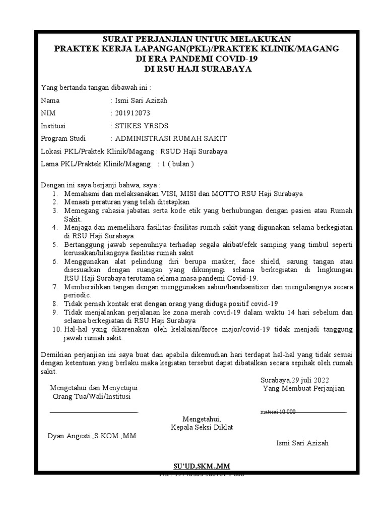 Surat Perjanjian PKL | PDF