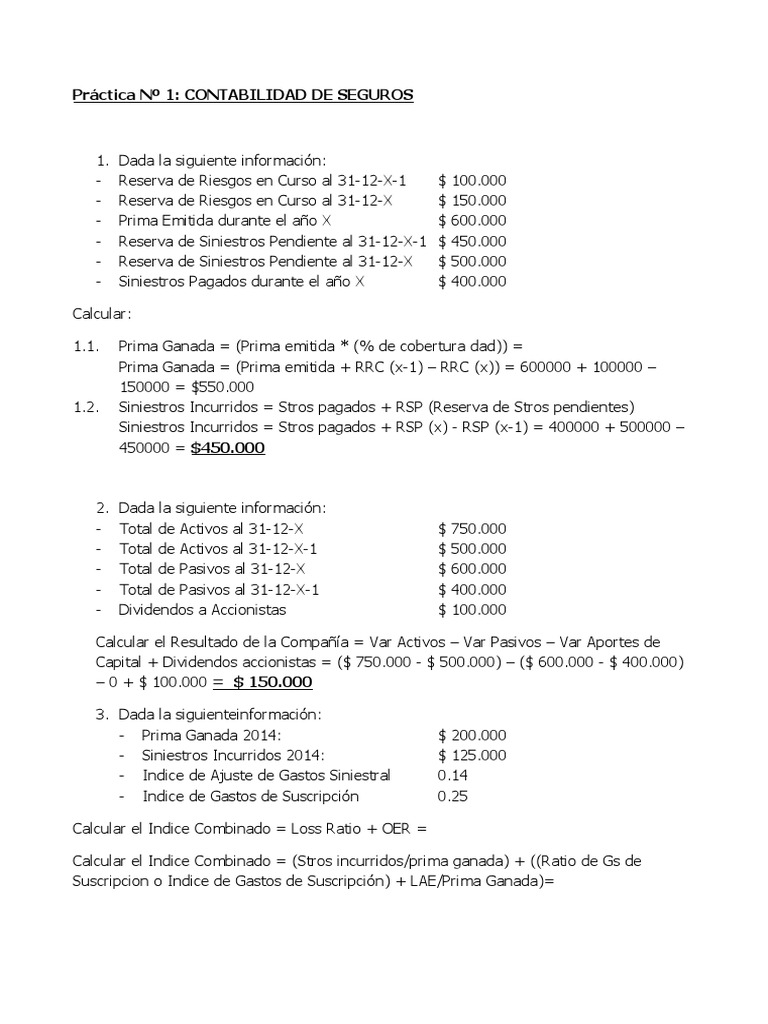 Práctica 1 - CONTABILIDAD DE SEGUROS | PDF | Contabilidad financiera | Gobierno corporativo