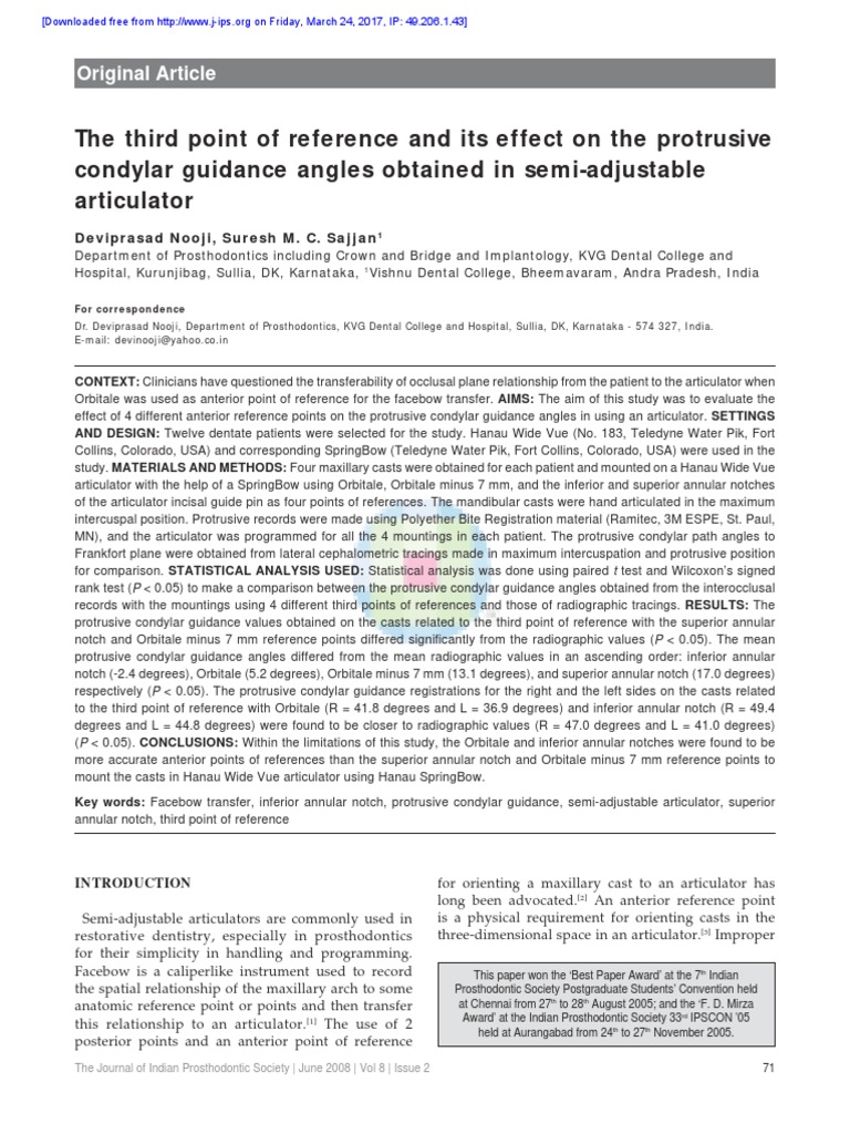 Protrusive Condylar Guidance Study | PDF | Coefficient Of Variation ...
