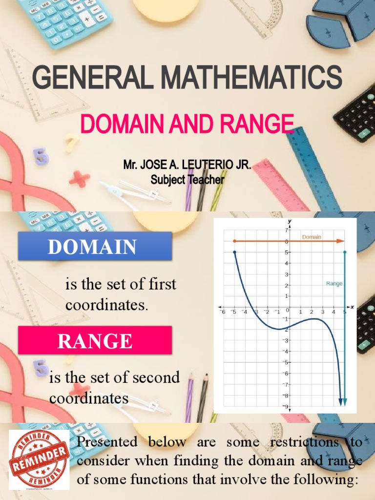 Domain and Range | PDF | Function (Mathematics) | Domain Of A Function