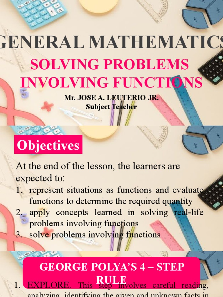 Solving Problems Involving Functions | PDF | Function (Mathematics ...