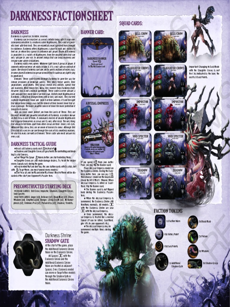 The Edge: Dawnfall FACTION - SHEET - Darkness - 280x280mm - ENG | PDF