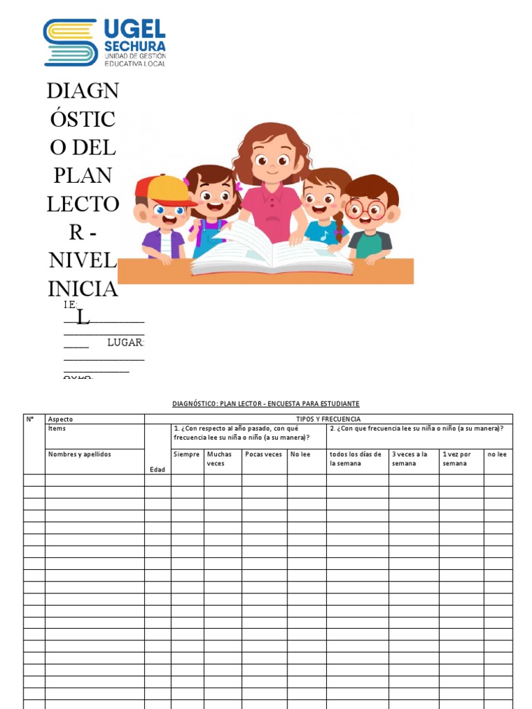 Encuesta de Lectura para Niños de Primaria | PDF | Artes del Lenguaje y ...