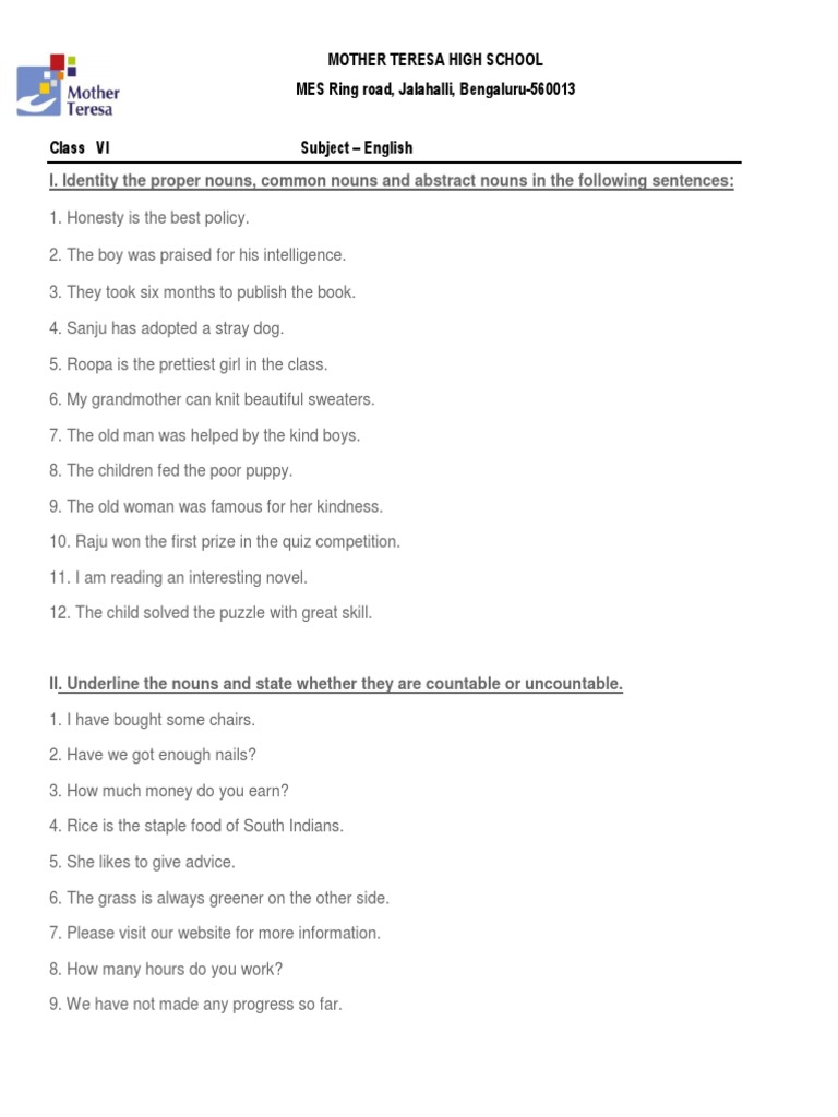 Class 6 English Bridge Course Worksheet 1 | PDF