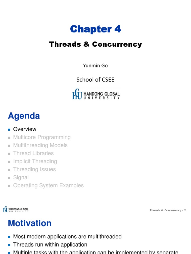 Chapter 4. Threads & Concurrency | PDF | Thread (Computing) | Multi Core Processor