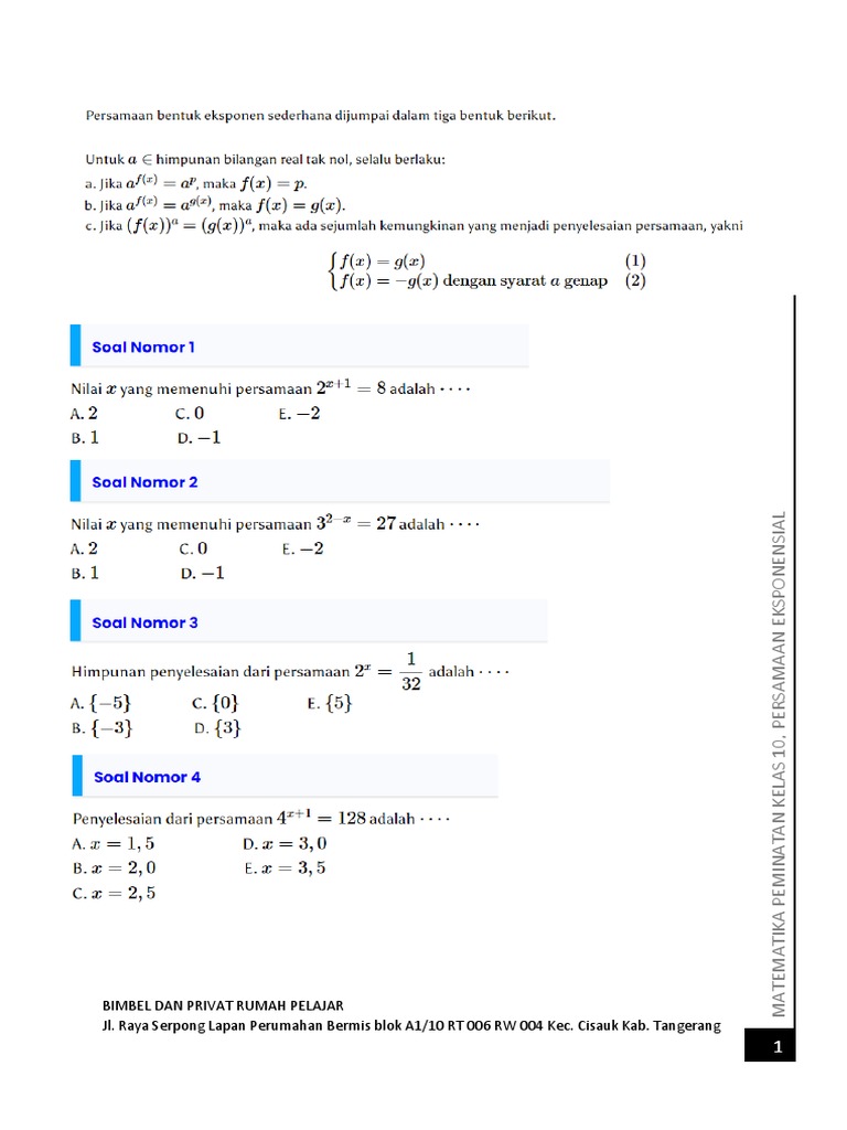 RP10 Persamaan Eksponensial Matmin | PDF