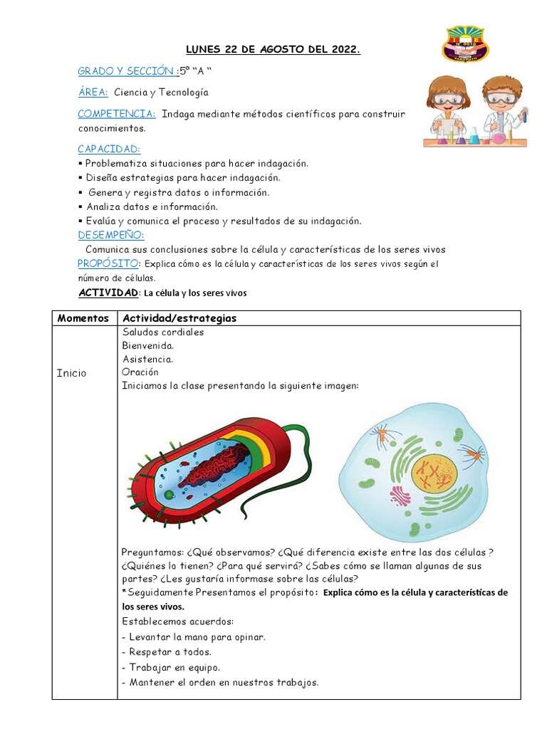 Cyt 22-08-22 La Célula y Los Seres Vivos | PDF | Organismos | Biología ...