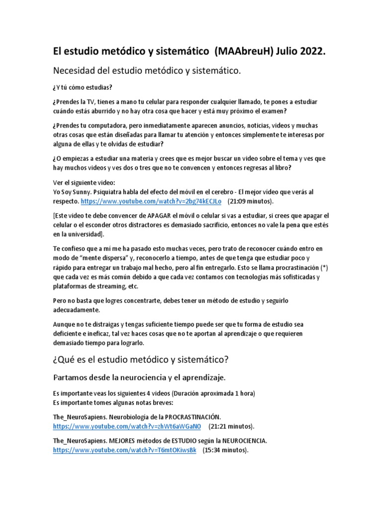 El Estudio Metódico y Sistemático v2 | PDF | Neurociencia | Science