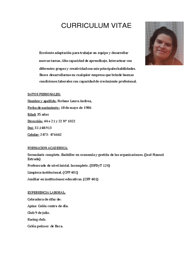 Curriculum Lau | PDF | Crecimiento personal y profesional