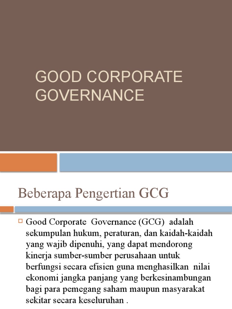 Good Corporate Governance | PDF