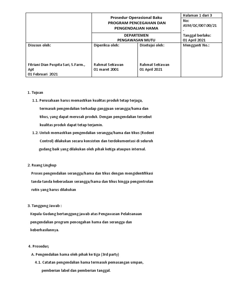 Contoh Gigitan Hama dan Pengendalian | PDF