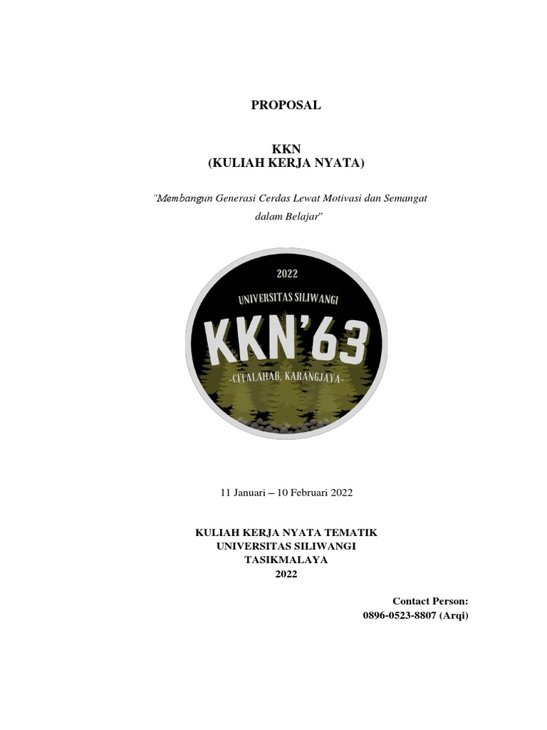 Proposal KKN 63 | PDF