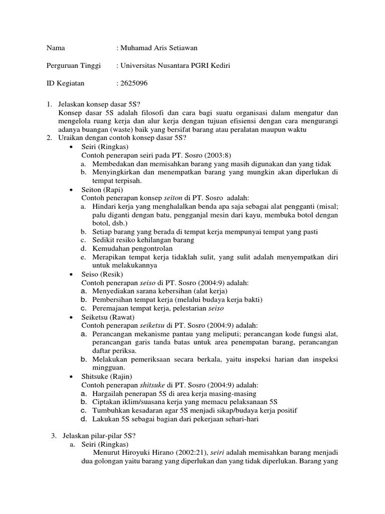 Muhamad Aris Setiawan - 2625096 - 5S & 5R | PDF