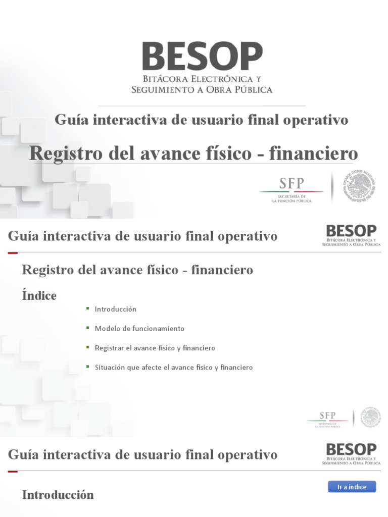 Registro de Avance Físico-Financiero en BESOP | PDF | Informática ...