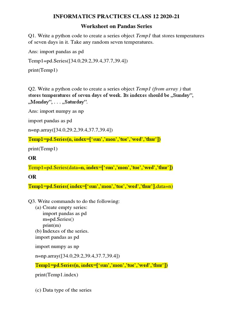 Series1 Sol | PDF | Array Data Type | Software Engineering