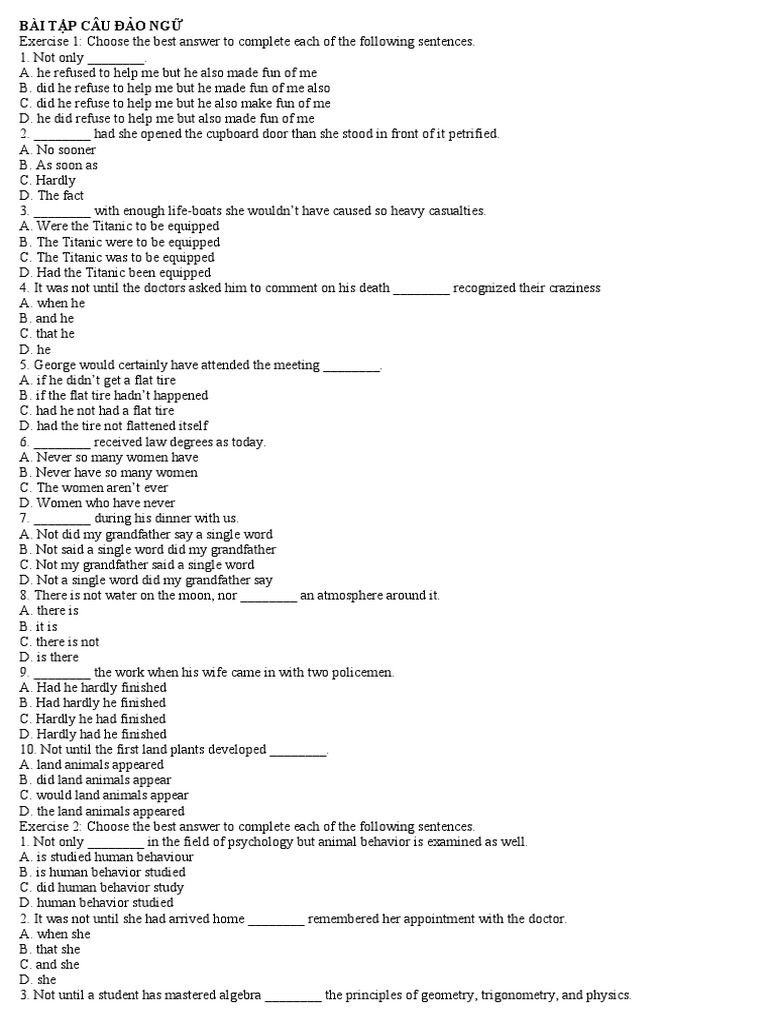 Advanced Inversion Exercises | PDF | Behavior