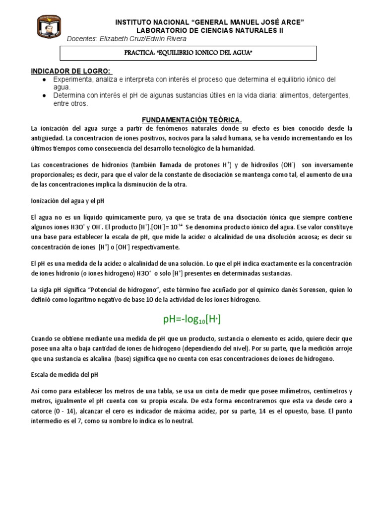 PRACT. PH | PDF | Ph | Constante de disociación ácida