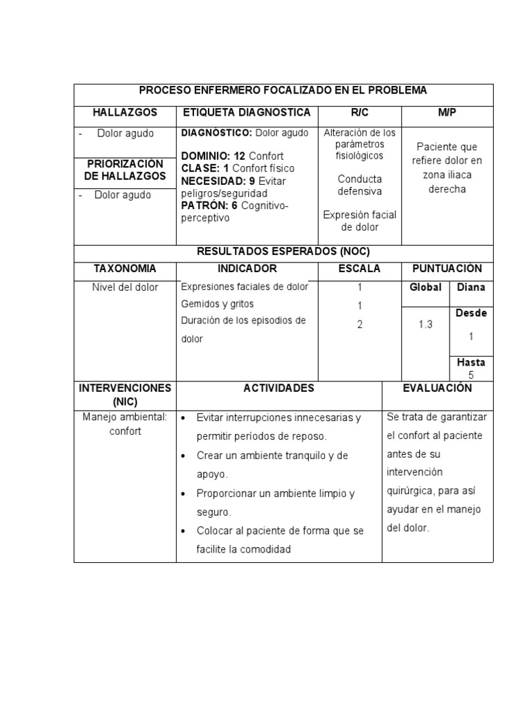 PAE Apendicitis Aguda | PDF | Dolor | Enfermería