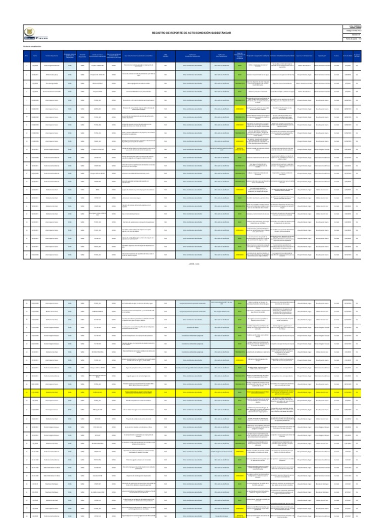 SSYMA-P04.06-F04 Registro de Reporte de Acto Condición Subestandar V3 MA | PDF | Perforación ...