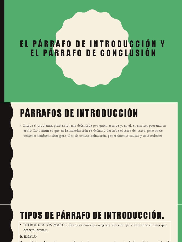 El Párrafo de Introducción y El Párrafo de Conclusión | PDF ...