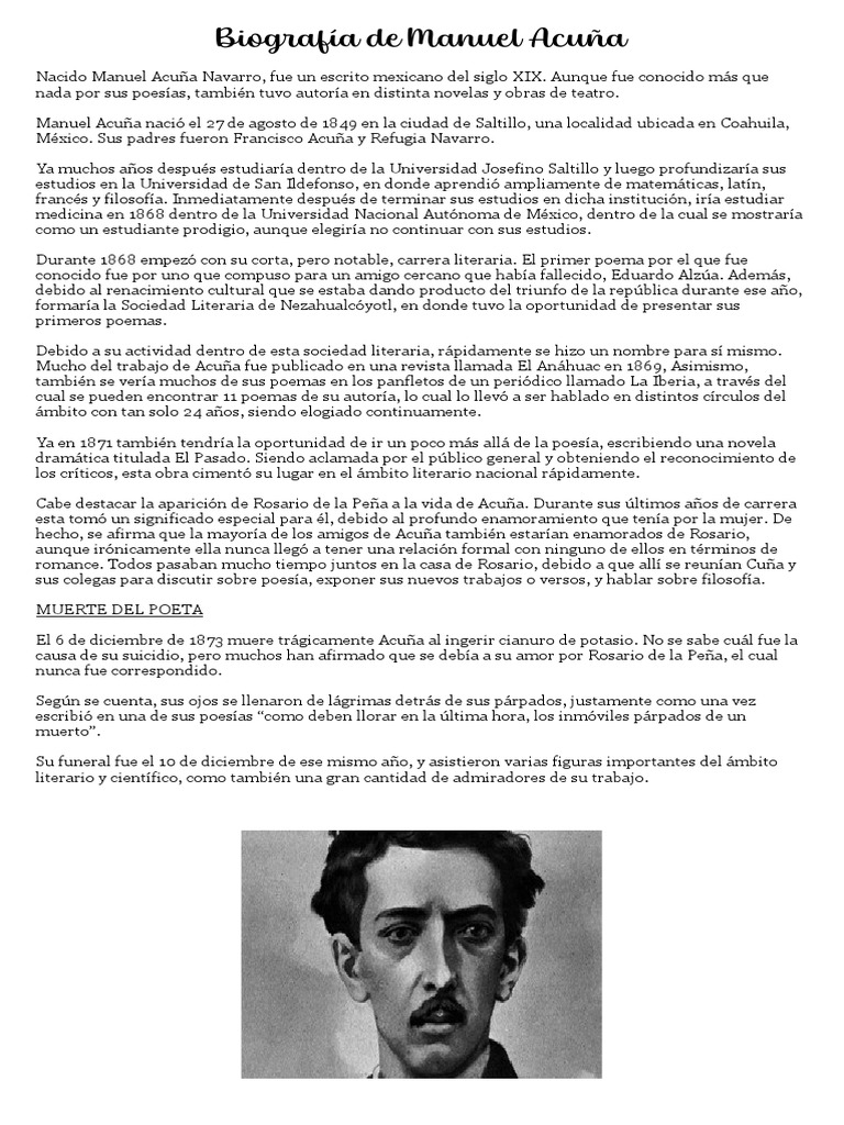 Biografia de Manuel Acuña | PDF