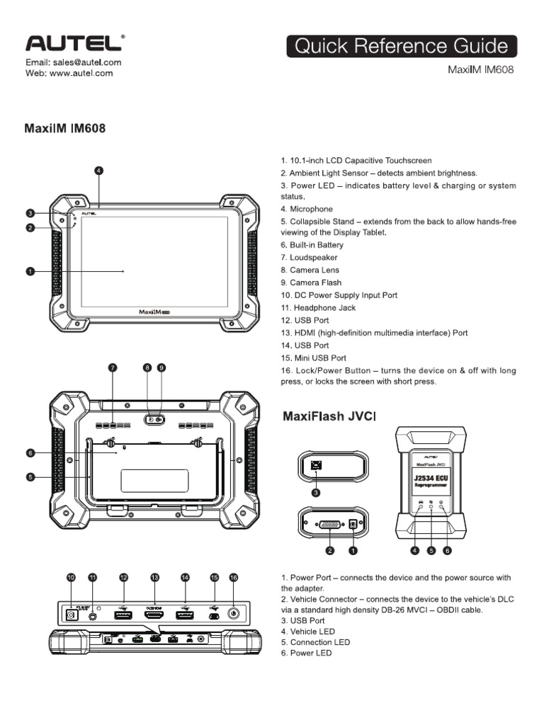 Autel Maxiim Im608 Quick Guide | PDF