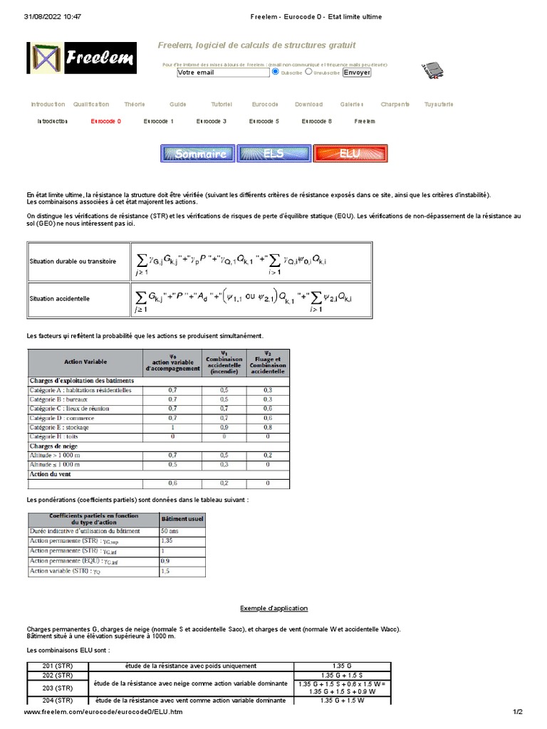 Freelem - Eurocode 0 - Etat Limite Ultime | PDF | Économie | Ingénierie civile