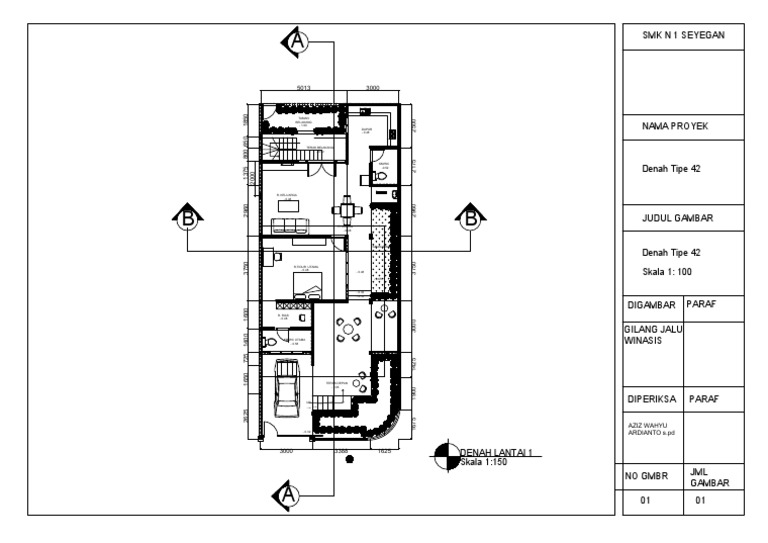 Denah Rumah Tipe 42 dengan Satu Lantai | PDF