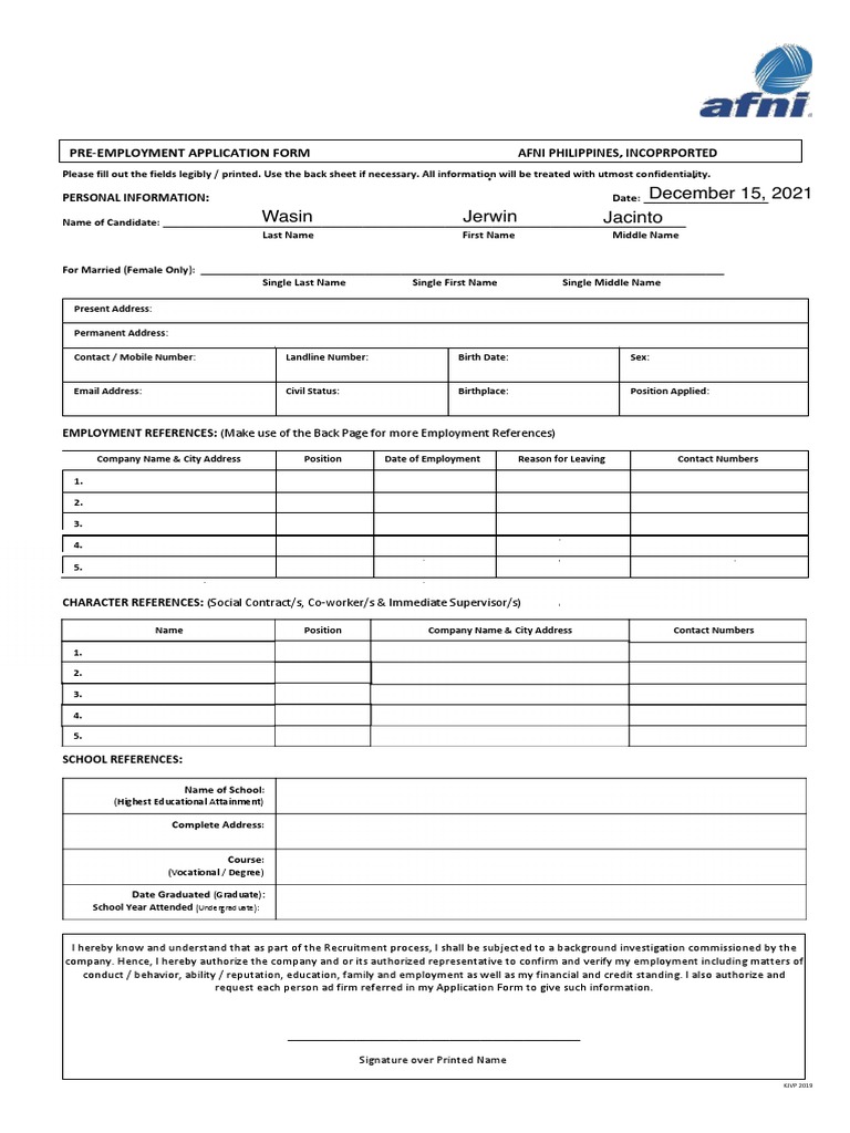BI Check Form | Download Free PDF | Background Check | Business