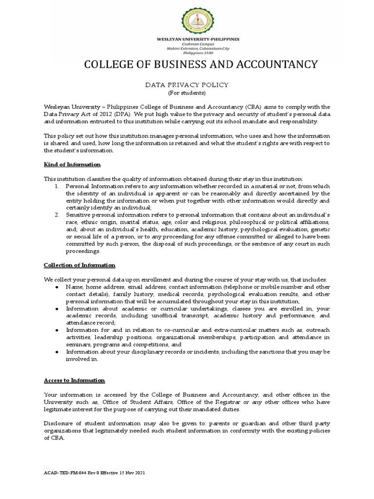 Data Privacy Consent Form | PDF | Privacy | Consent