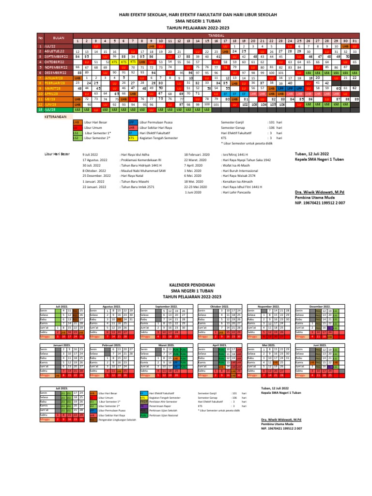 Kalender - SMANSA - 2022 2023 | PDF