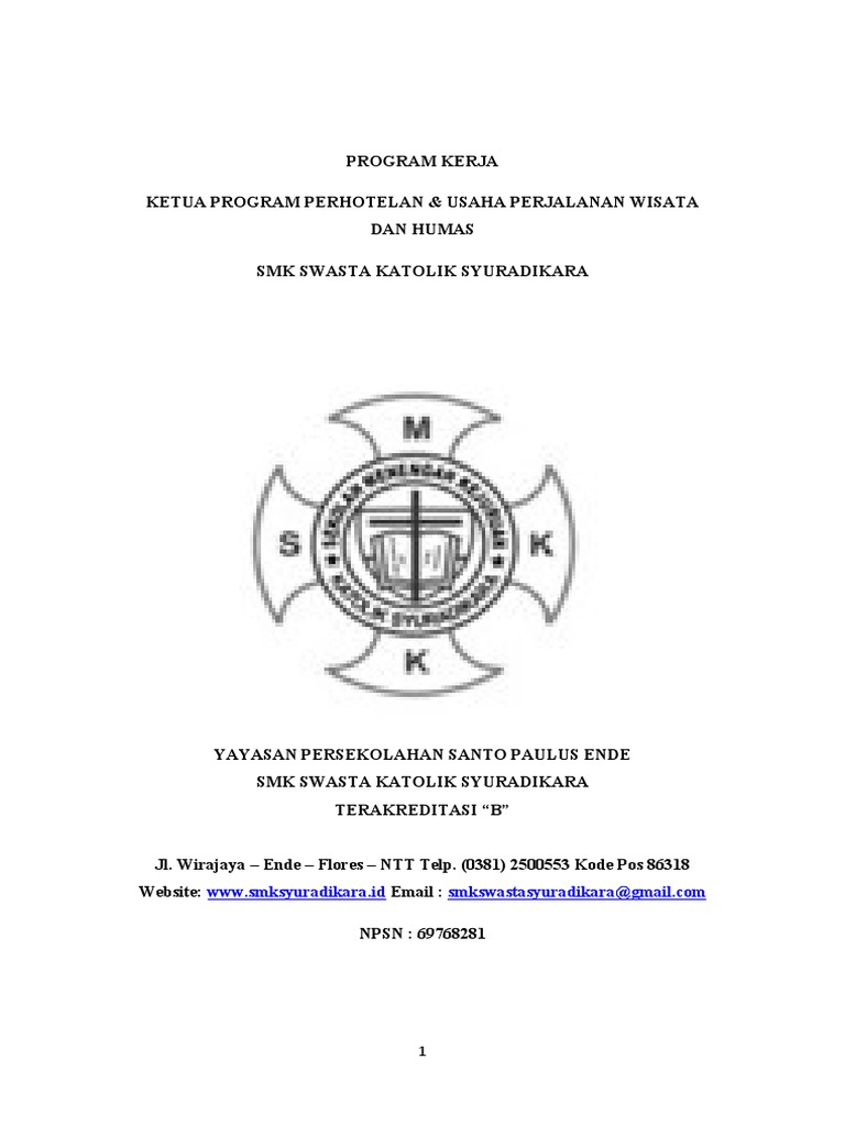 Program Kerja SMK Syuradikara | PDF
