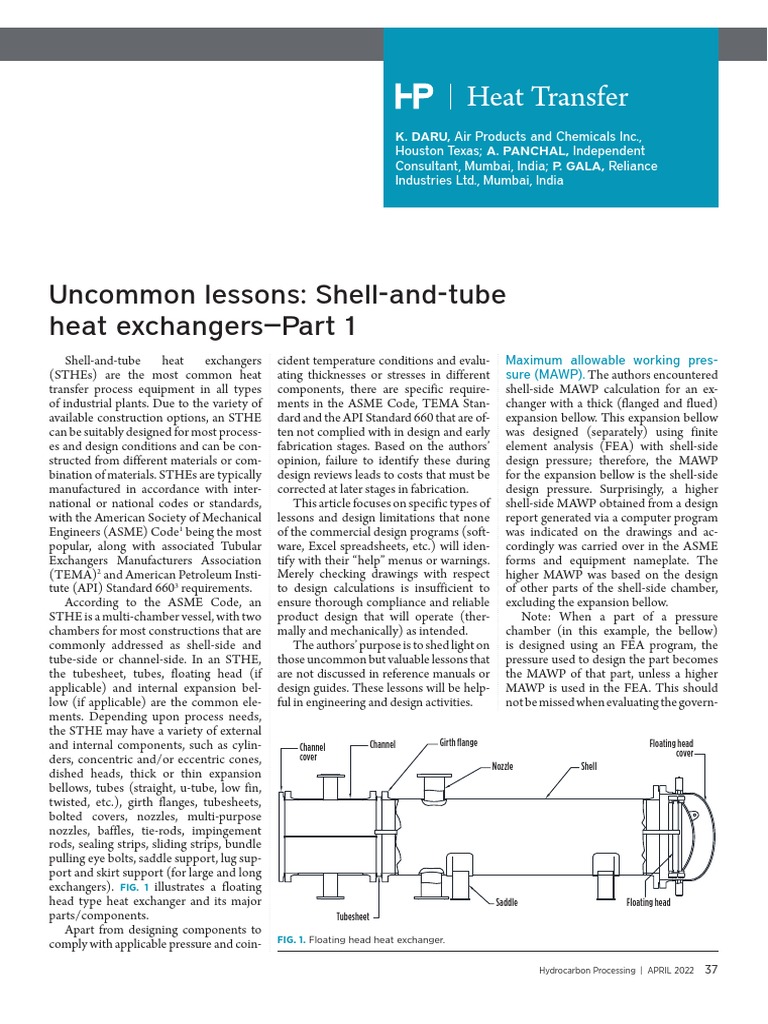Shell & Tube Heat Exchanger Part 1 | PDF | Pipe (Fluid Conveyance ...
