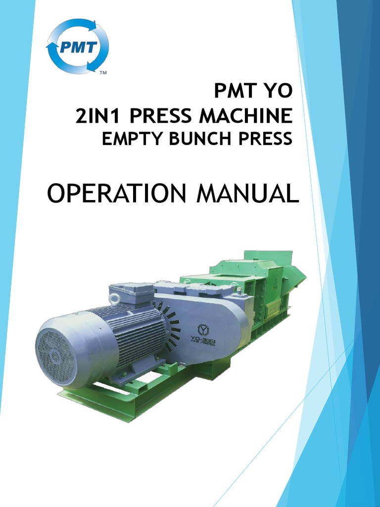 PMT YO EFB Press - 1 | PDF | Lubricant | Screw