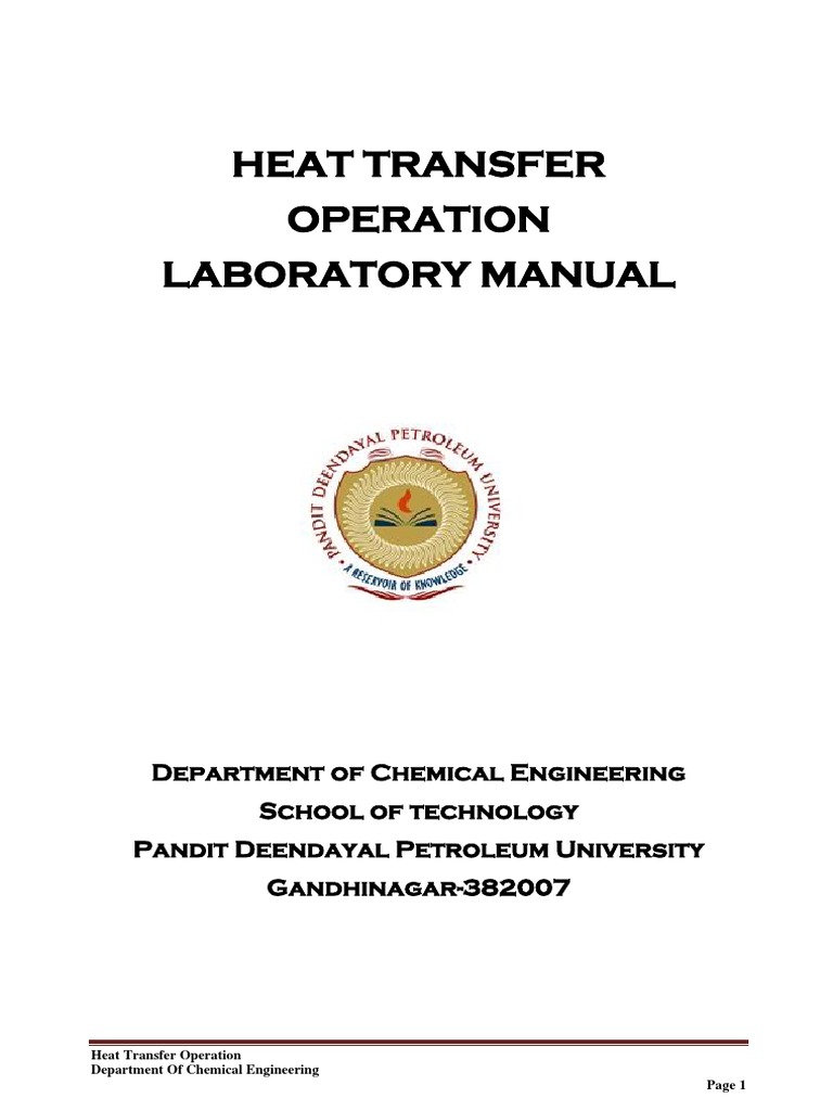 Heat Transfer Operation Manual-19-20 | PDF | Heat Transfer | Heat Exchanger
