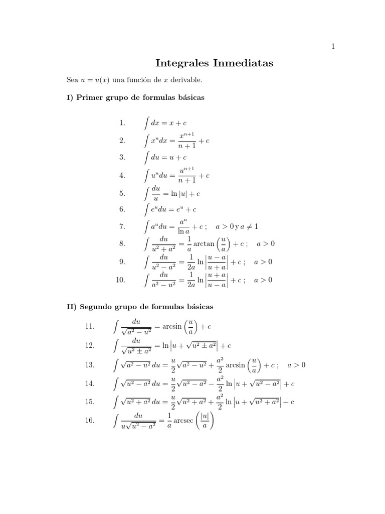 Formulario Calculo II | PDF | Mathematical Objects | Mathematical Analysis