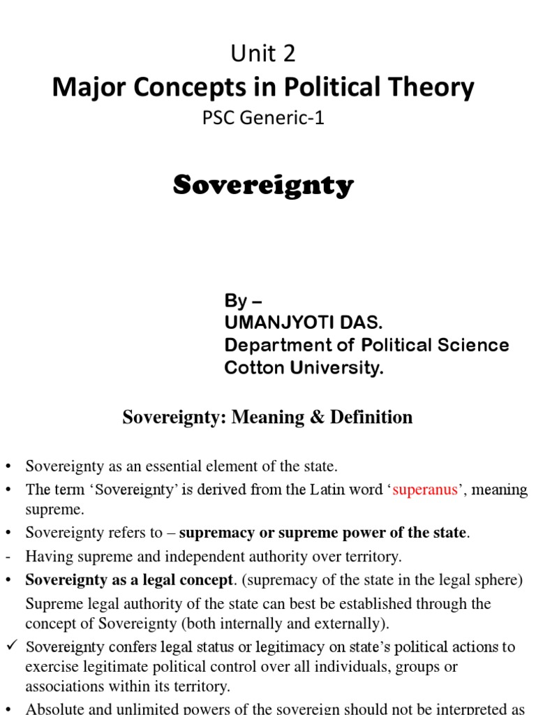 Political Theory Major Concepts | PDF | Sovereignty | State (Polity)
