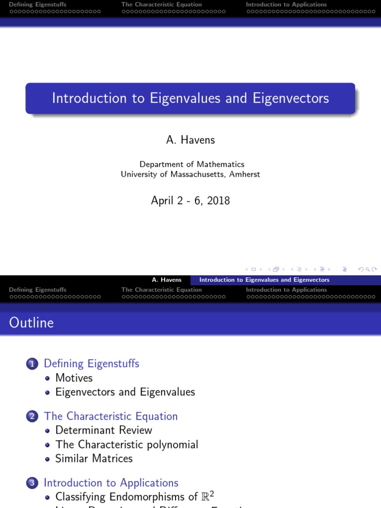 Intro 2 Eigen Stuff | PDF | Eigenvalues And Eigenvectors | Matrix (Mathematics)