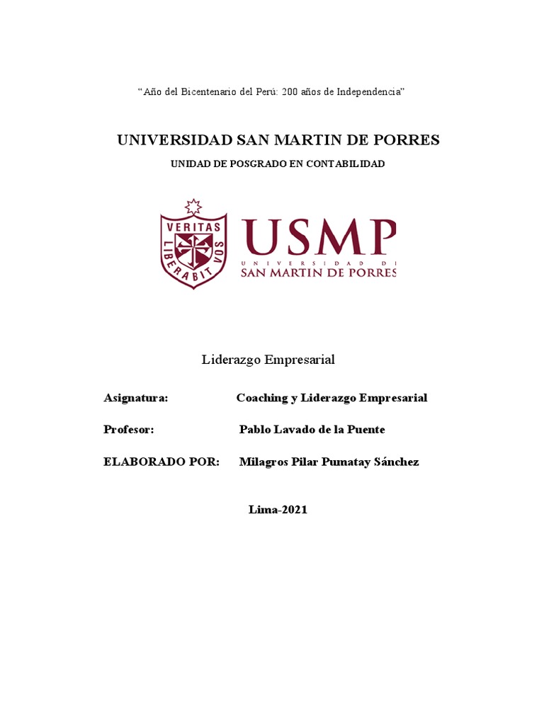 Pumatay Sanchez, Milagros | PDF | Liderazgo | Carisma