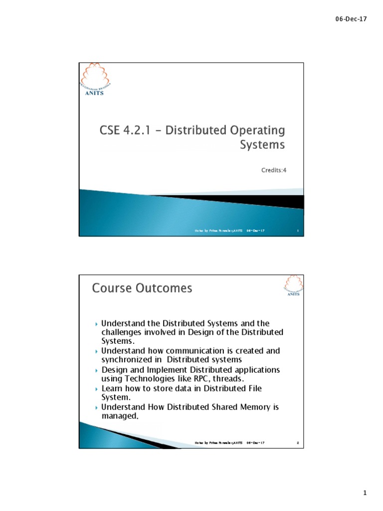 Introduction To Distributed Operating Systems | PDF | Kernel (Operating System) | Operating System
