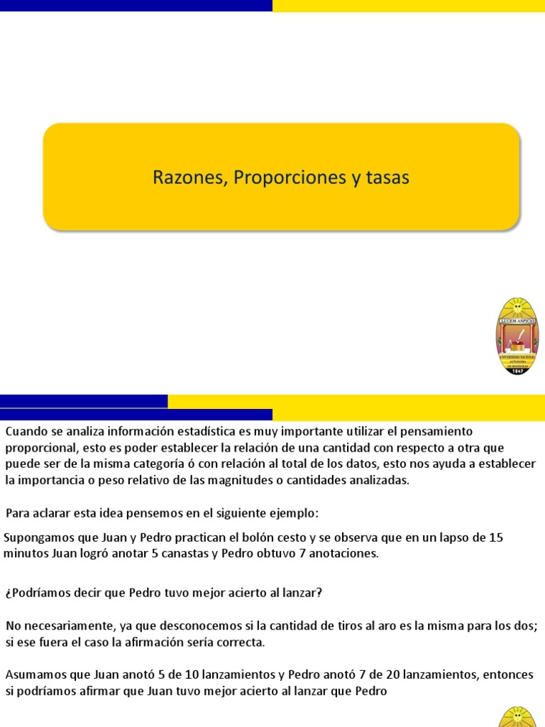 Razones, Proporciones y Tasas en Estadística | PDF | Tasa de mortalidad ...