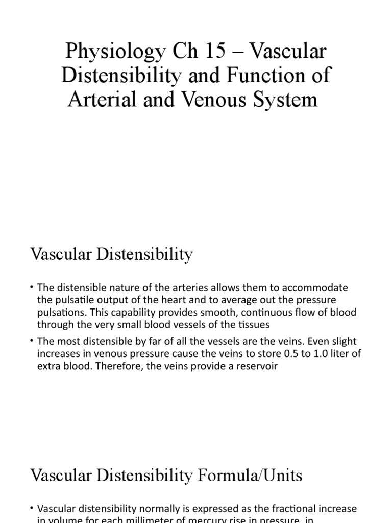 Physiology CH 15 - Vascular Distensibility and Function | Download Free ...