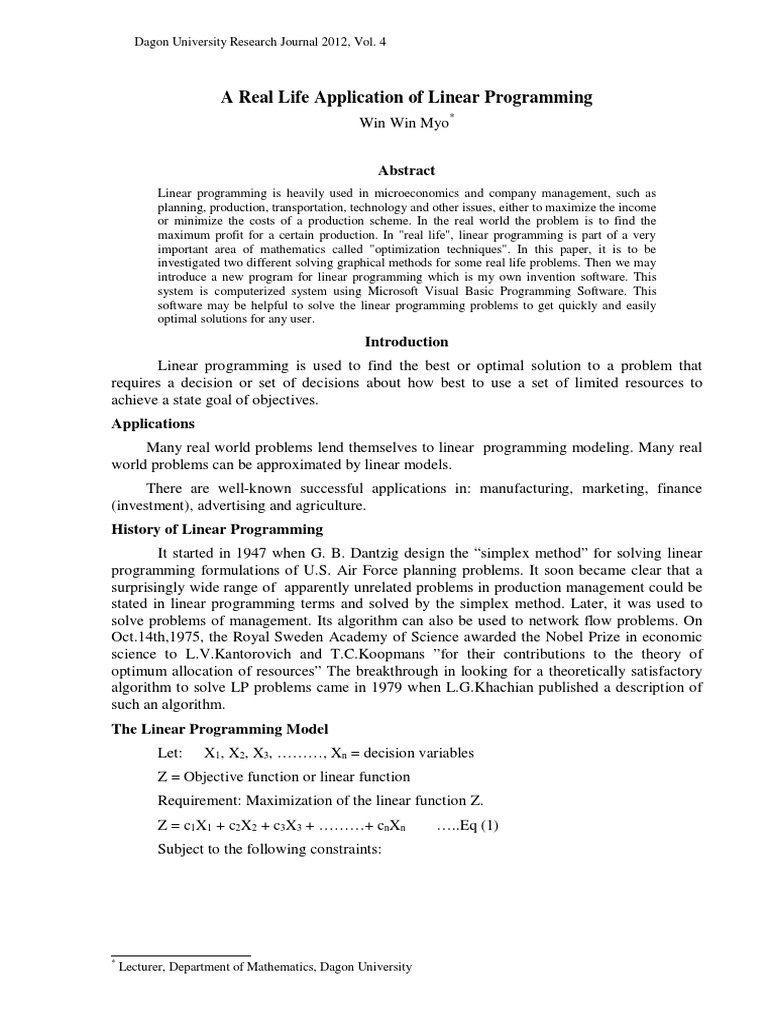 WWM 2 | PDF | Linear Programming | Mathematical Optimization