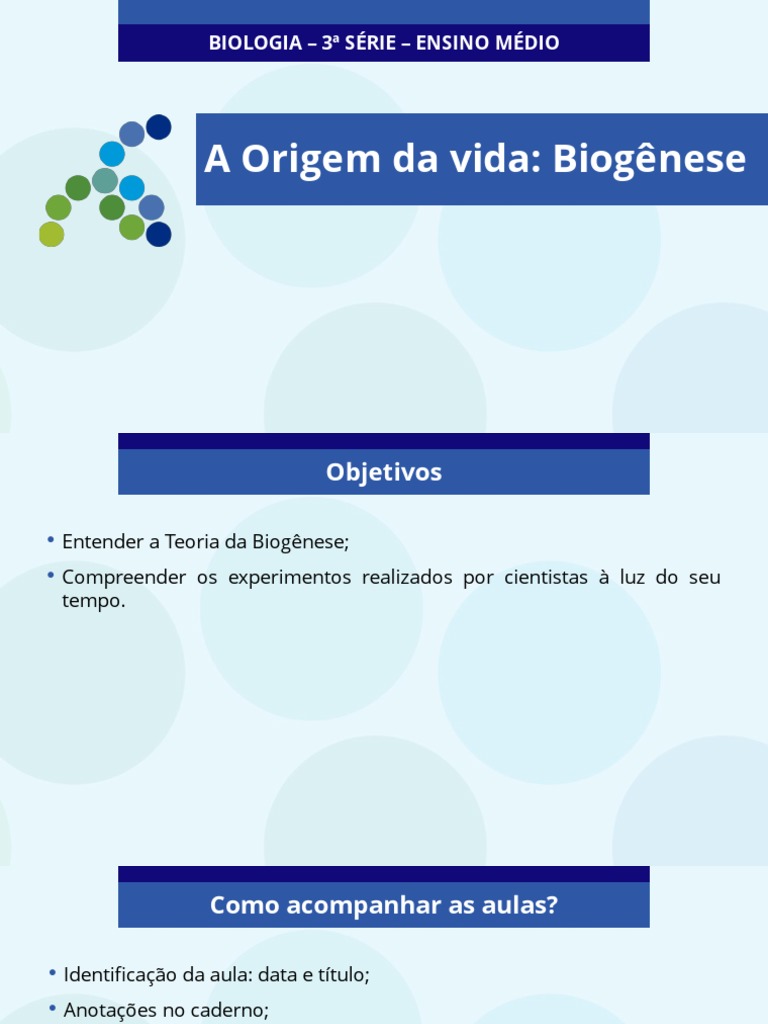 Biogenese | PDF | Abiogênese | Biologia